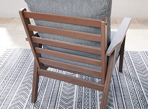 Signature Design by Ashley Emmeline Casual Outdoor Cushioned Lounge Chair, 2 Count, Dark Brown & Beige