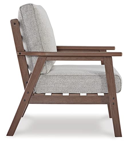 Signature Design by Ashley Emmeline Casual Outdoor Cushioned Lounge Chair, 2 Count, Dark Brown & Beige
