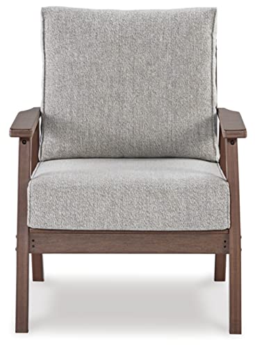 Signature Design by Ashley Emmeline Casual Outdoor Cushioned Lounge Chair, 2 Count, Dark Brown & Beige