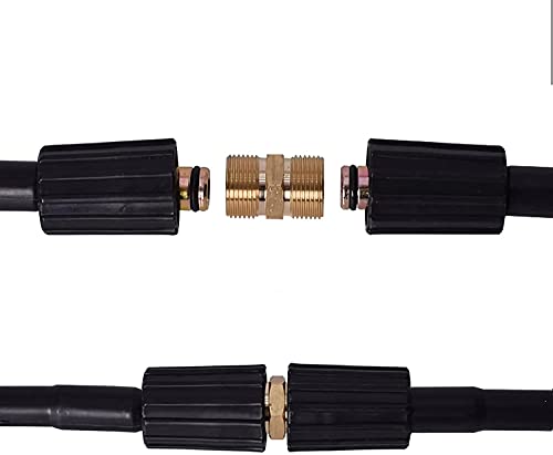 M22 Pressure Washer Hose Coupler,M22 Metric Male Thread Fitting 15mm Male X 15mm Male Pressure Washer Hose Extension Adapter, Solid Brass, 4500 PSIconnectorsM22 (1pack)