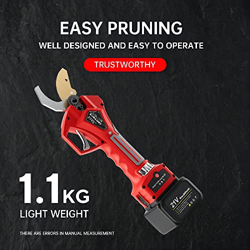 SURANRY Professional Electric Pruning Shears,Cordless Trimmer with 1.26inch/32mm Cutting Diameter Heavy Duty with 2 Pack Brushless Motor Rechargeable,Pruning Shears for Gardening, Park and Farms.