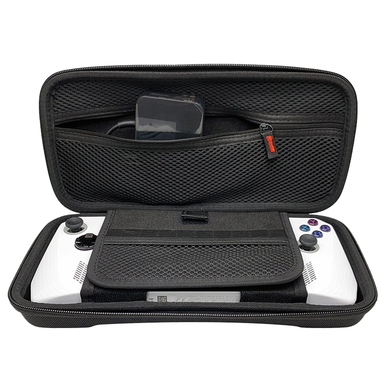 FiiMan ROG Ally Carrying Case Compitable with ROG Ally 7 inch 120Hz Gaming Handheld and Accessories, Hard Shell Case with Folding Bracket for Travel and Storage Black (Thin)