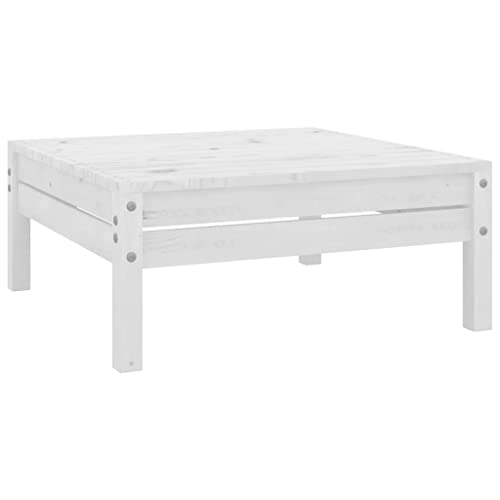 4 Piece Patio Lounge Set Solid Pinewood White
