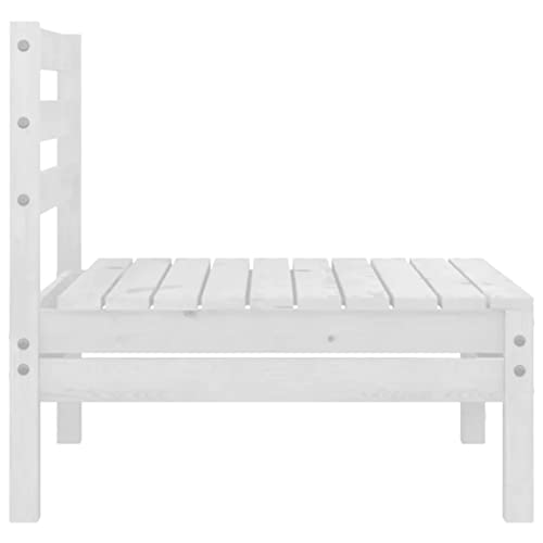 4 Piece Patio Lounge Set Solid Pinewood White