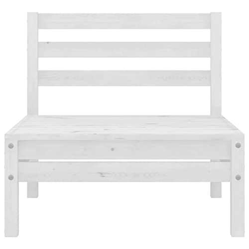 4 Piece Patio Lounge Set Solid Pinewood White
