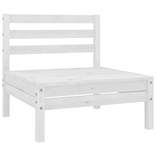 4 Piece Patio Lounge Set Solid Pinewood White