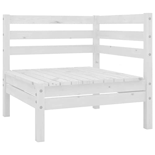 4 Piece Patio Lounge Set Solid Pinewood White