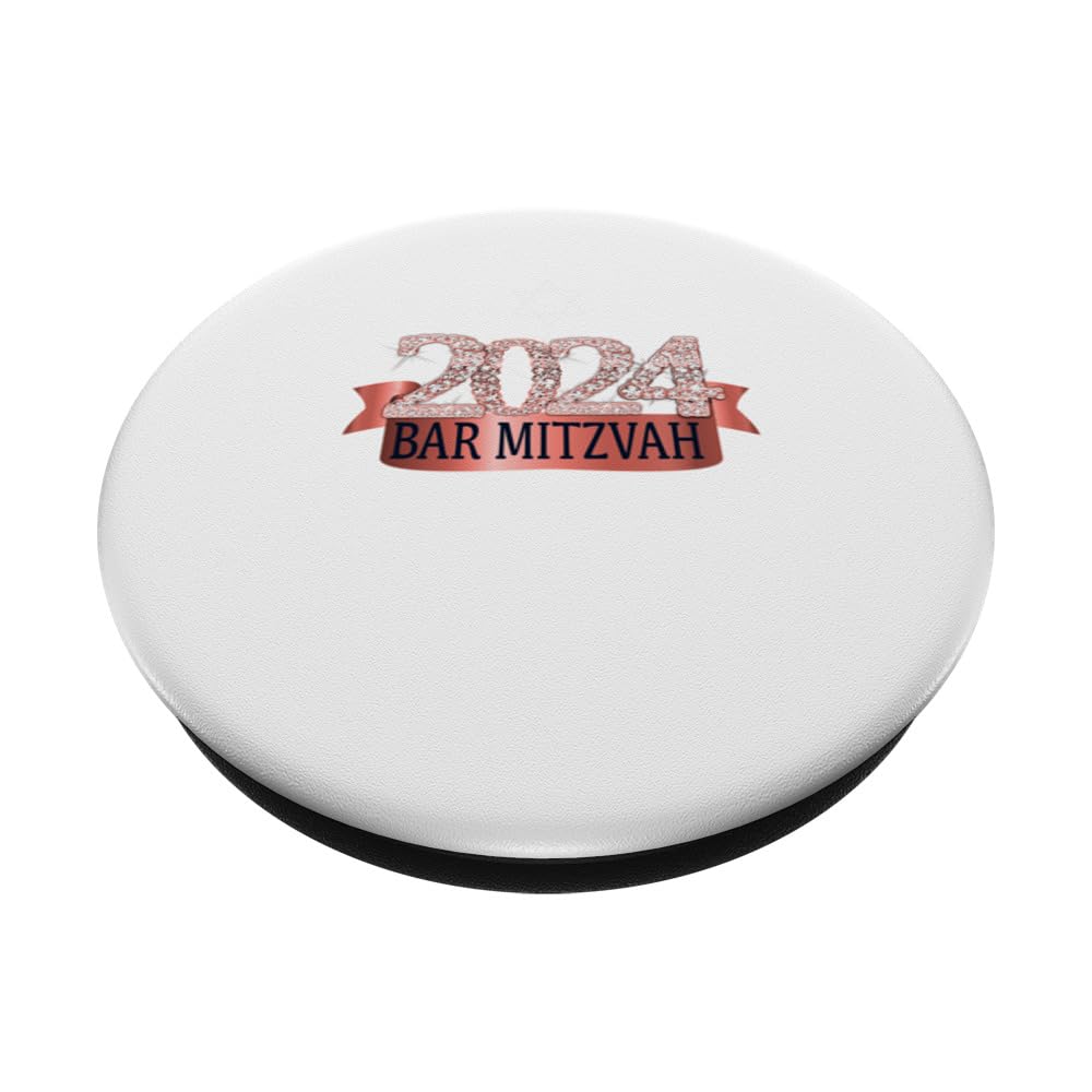 Bar Mitzvah 2024 I With Pride & Joy I Rose Banner Decor PopSockets Standard PopGrip