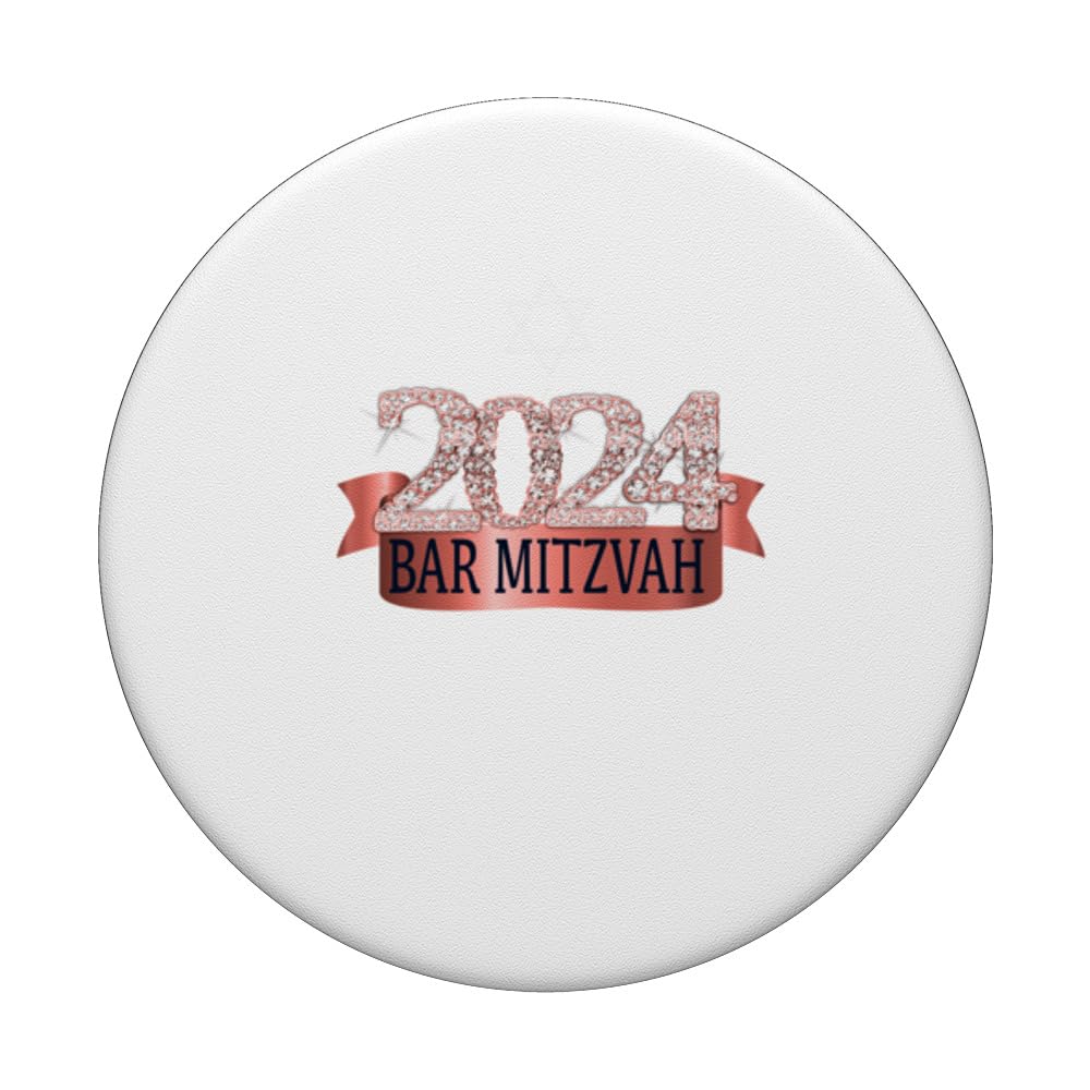 Bar Mitzvah 2024 I With Pride & Joy I Rose Banner Decor PopSockets Standard PopGrip