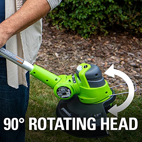 Greenworks 24V 12 inch String Trimmer, 2Ah USB Battery and Charger Included ST24B215