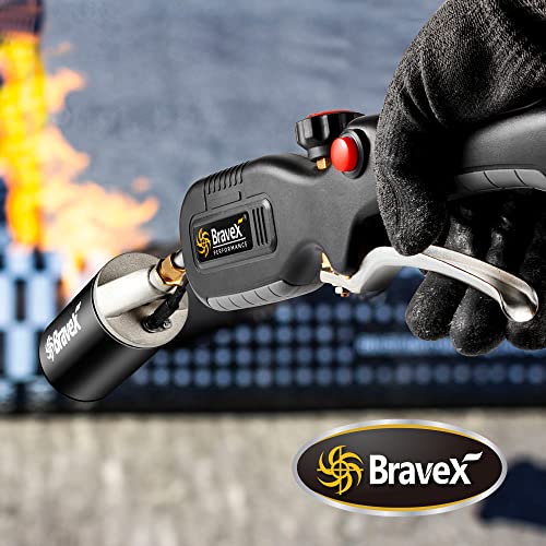 Propane Torch Weed Torch Weed Burner - Electronic Automatic Ignition, 800 000 BTU Propane Weed Torch with 10FT Hose, Push Button Electronic Spark Generating Powered by AAA Battery (not include)