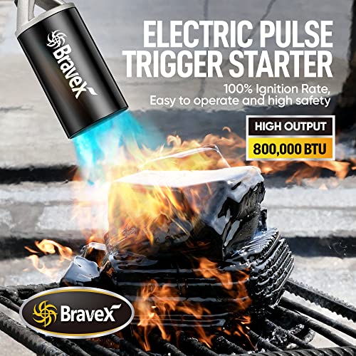 Propane Torch Weed Torch Weed Burner - Electronic Automatic Ignition, 800 000 BTU Propane Weed Torch with 10FT Hose, Push Button Electronic Spark Generating Powered by AAA Battery (not include)