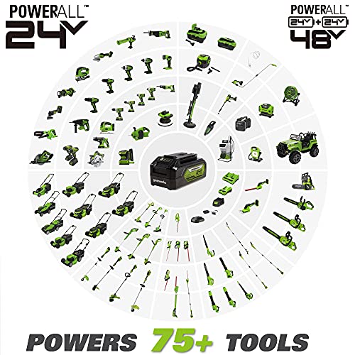 Greenworks 24V 12 inch String Trimmer, 2Ah USB Battery and Charger Included ST24B215