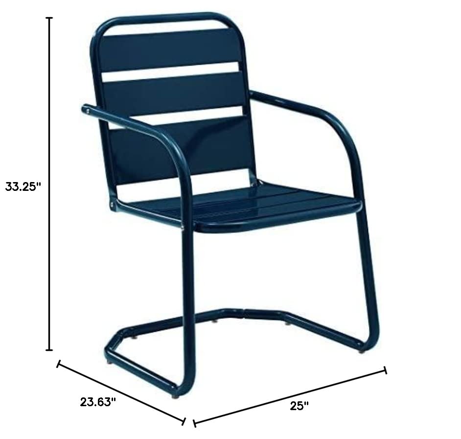 Crosley Furniture CO1030-NV Brighton Retro Metal Chair, Navy