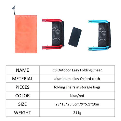 TRENTSNOOK Exquisite Camping Stool Outdoor Folding Chair Simple Folding Stool Portable Camping Fishing Train Stool Stool Camping Chair (Color : RED)