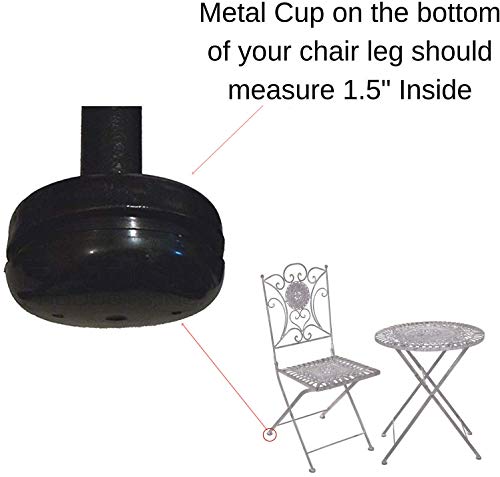 Wrought Iron Chair Glide Protector - Patio Outdoor Furniture Table Feet Leg Cap 1-1/2" Diameter Replace Accessories (16pcs)