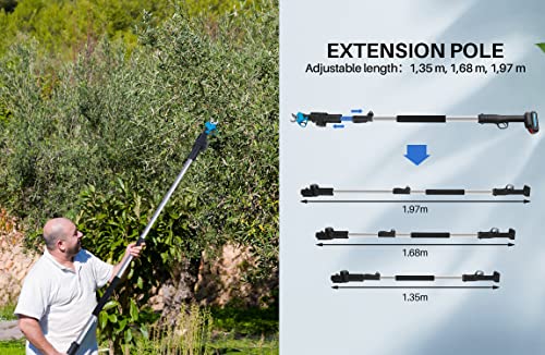 Electric Pruning Shears 1.5', Cordless Pruner with 2 * 2Ah Lithium Battery, Battery Powered Pruning Shears w/ 1050W Brushless Motor, for Garden/Yard/Orchard