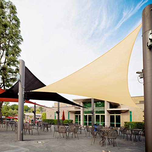 Royal Shade 10' x 10' x 14' Beige Right Triangle Sun Shade Sail Canopy Awning Outdoor Patio Fabric Shelter Cloth Screen Awning RSTAPRT10-95% UV Protection, 3 Years Warranty, (We Custom Size)