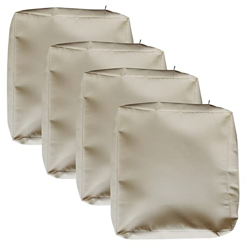 Thick Plastic Outdoor Chair Protectors Cushion Covers Extra Large Chair Seat Slipcovers for Living Room Sofas Couches Loveseats, Grey Beige, 4 Count (Pack of 1)