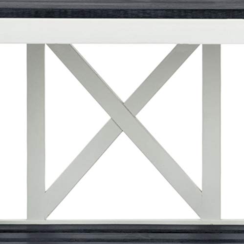 Safavieh FOX6706K Outdoor Collection Branco Grey Bench, 0, Dark Slate Gray/White