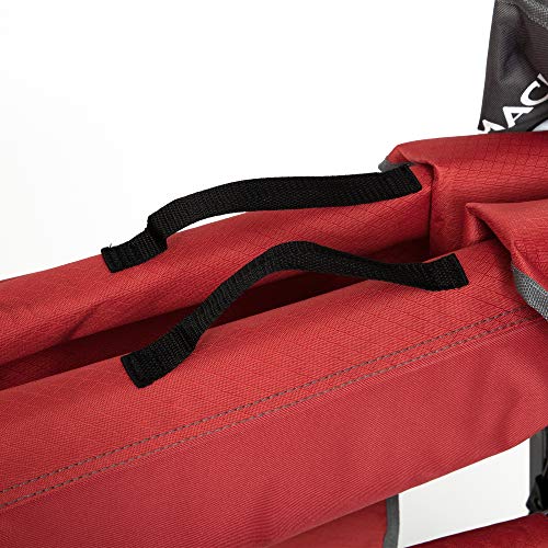 MacSports MacRocker Outdoor Foldable Rocking Chair | Portable, Collapsible, Springless Rockers with Rust-Free Anti-Tip Guards for Camping Fishing Backyard | Red (2 Pack)