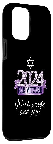 iPhone 14 Pro Max Bar Mitzvah 2024 I With Pride & Joy I Purple Banner Decor Case