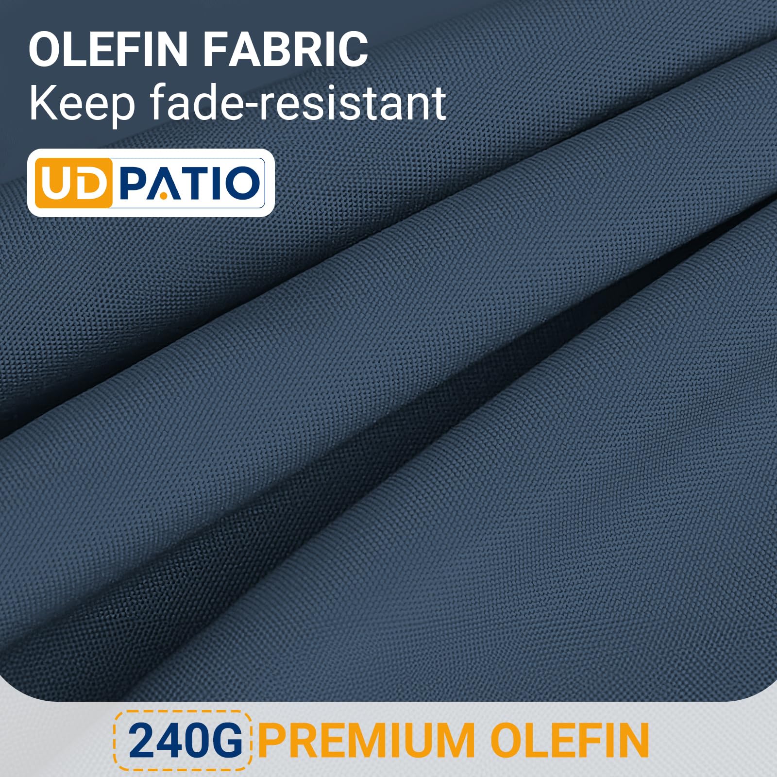 UDPATIO Oversized Aluminum Patio Furniture Set, Modern Metal Outdoor Patio Conversation Sets Patio Sectional Sofa Set with 5 Inch Cushion for Deck, Grey Blue (Include 4 Sofa Covers)