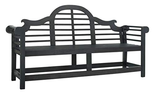 Safavieh PAT6705K Outdoor Collection Khara Grey Bench, Dark Slate Gray
