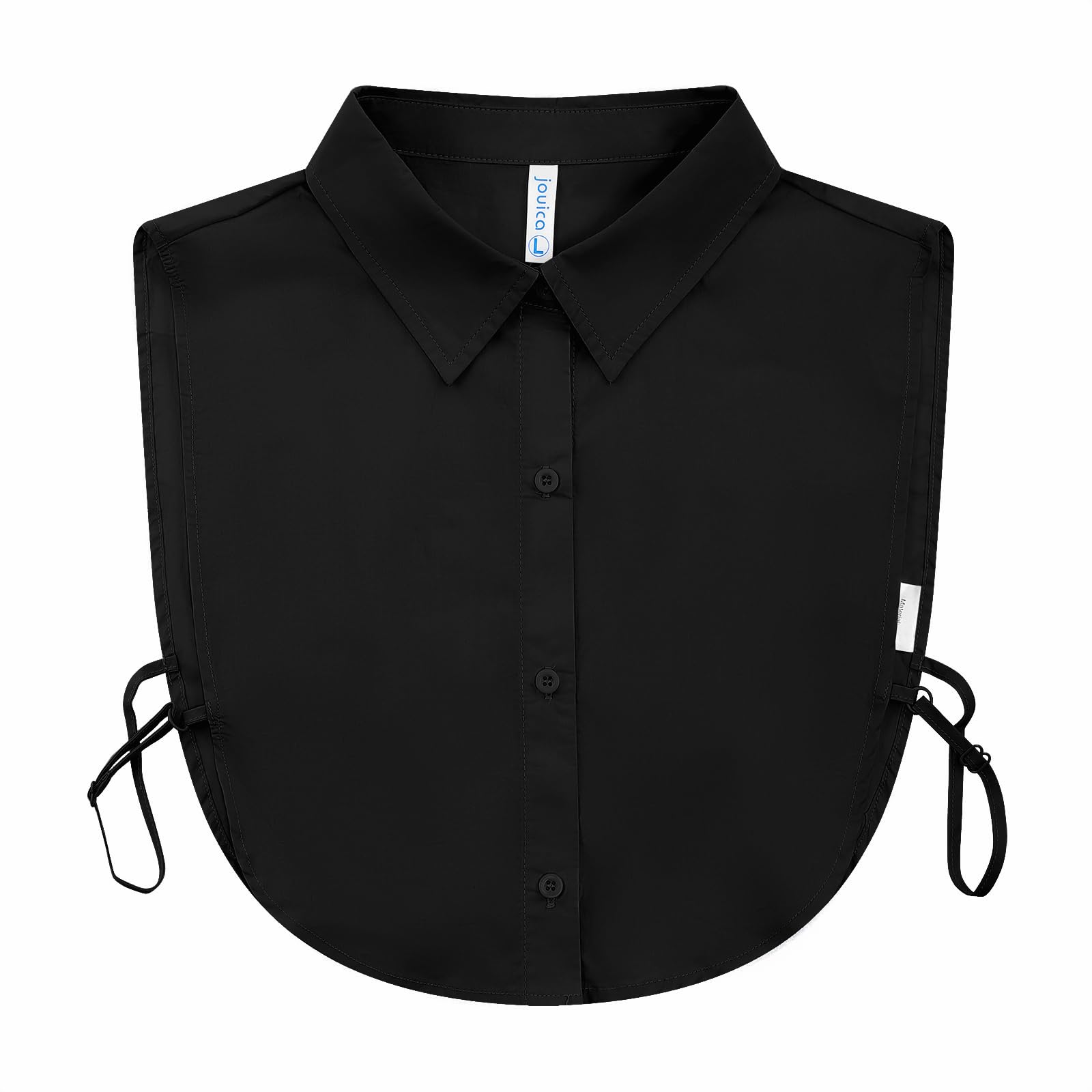 Jouica Fake Collar Detachable Dickey Collar Blouse Half Shirts Faux False Collar for Women,Black,Small