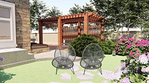 Kingmys Acapulco Woven Lounge Chair for Indoor and Outdoor Use (2PC Gray)