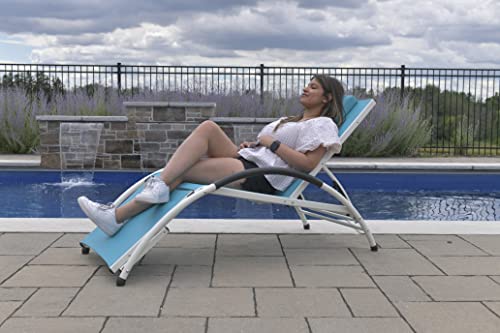 Vivere DKDSUN-TT Aluminum Dockside Sun Lounger, True Turquoise