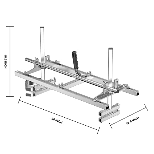 FARMMAC Chainsaw Mill,Portable Chainsaw Mill 36 Inches,Planking Milling Lumber For 14" - 36" Chainsaw Bar With 4 Pack 8'' Felling Wedges For Builders & Woodworkers