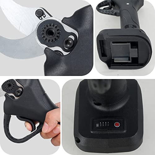 Cordless Electric Pruning Shears Battery Powered Tree Branch Pruner Durable Branches Scissor Tool 35mm Max 4 Gear Adjustable for Gardening Tree