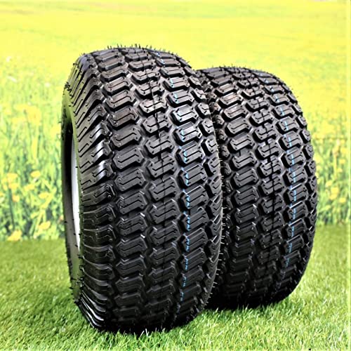 (Set of 2) 15x6.00-6 Tire Wheel Assy .75" Bearing Compatible With Husqvarna/Poulan