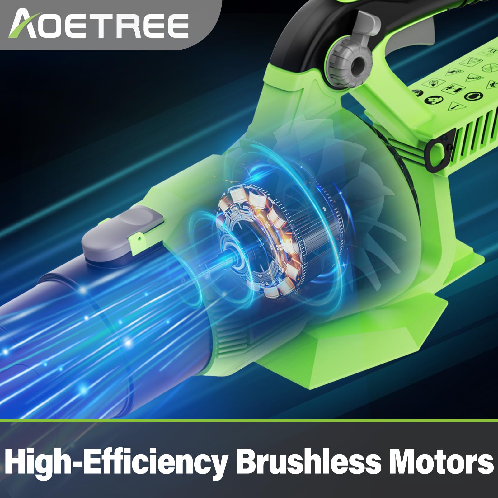Lightweight Electric Leaf Blower Cordless - 500CFM Brushless Blower with 2 Battery and Charger - 20V 4.5Ah Battery Powered Blower for Yard Driveway Garden Lawn Care