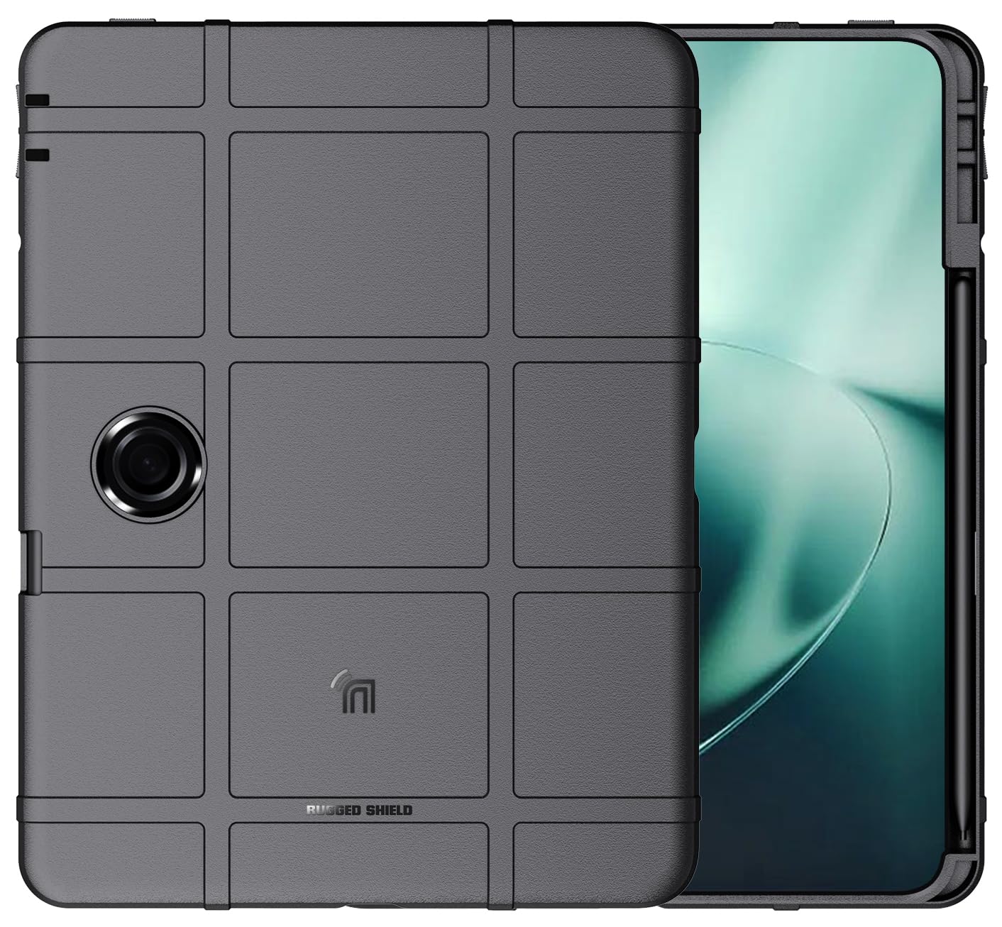 Case for OnePlus Pad 11.6" Tablet (2023), Nakedcellphone Special Ops Tactical Armor Rugged Shield Protective Cover [Anti-Fingerprint, Matte Grip Texture] with Stylus Holder Slot - Matte Black