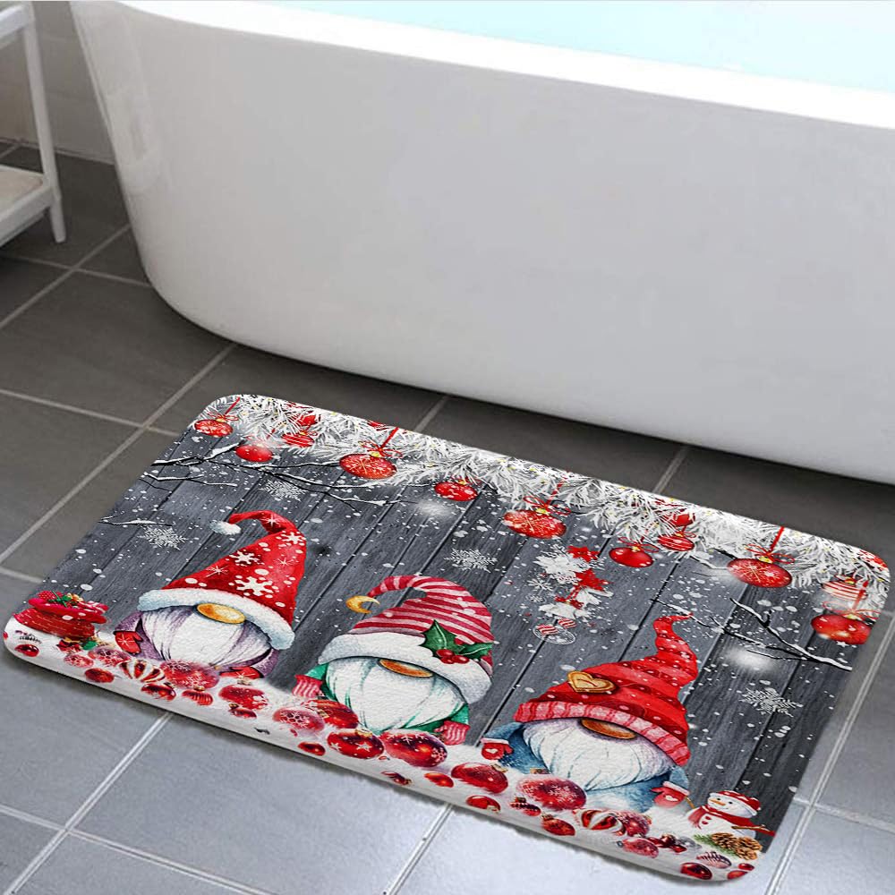 St.Patrick's Day Bath Rug Non-Slip,Farmhouse Green Clover Shamrock Soft Door Mat Durable Floor Mat Welcome Washable Mats for Tub,Shower, Bath Room, Kitchen Indoor Outdoor (F7, 17X29)