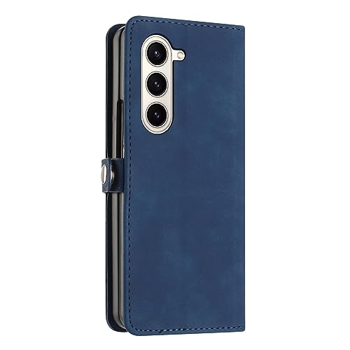 Phone Flip Case Wallet Case for Samsung Galaxy Z Fold 5 2023, Compatible with Samsung Galaxy Z Fold 5 2023 Case [TPU Shockproof Interior Case] PU Leather Case with Magnetic Flip Cover phone protection