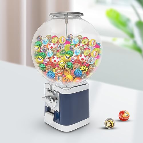 BANLICALI Vending Machine, Modern Freestanding Mini Candy Vending Machine with Keys, Big Bubble Gumball Bank for 1.26" Ball, Gumball Dispenser Machine for Business Coin Capacity 800-1000 (Dark Blue)