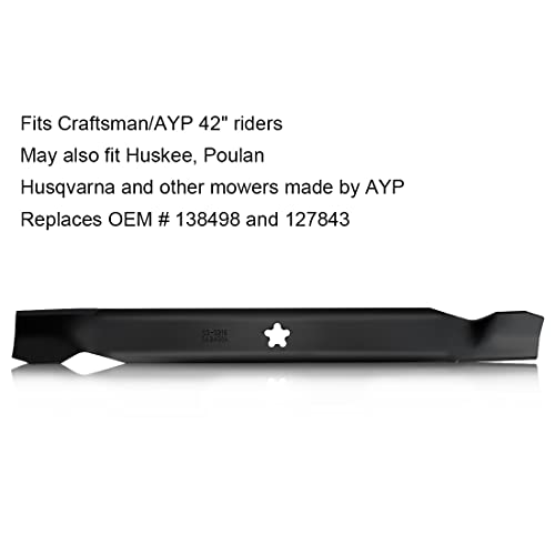 Grasscool LT1000 42 inch Mower High Lift Blades for Craftsman Poulan Pro AYP Hus 42'' Deck Mower Replace 532138971 138498 138971 532138498 138971X431