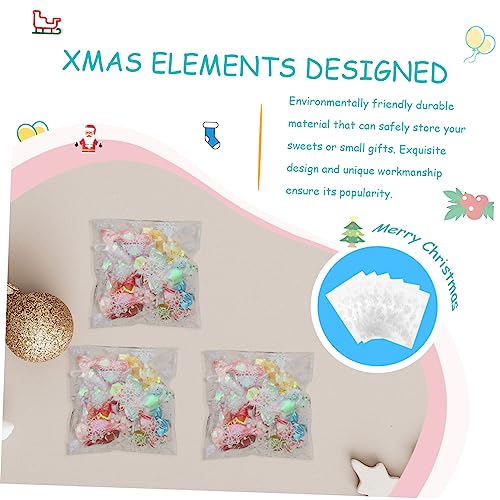 Abaodam 400 Pcs Snowflake Self-adhesive Bag Christmas Pouches Biscuit Storage Pouch Cellophane Treat Bags Cookie Packaging Bags Holding Bag Clear Wrapping Bags Baking Bag Opp Candy