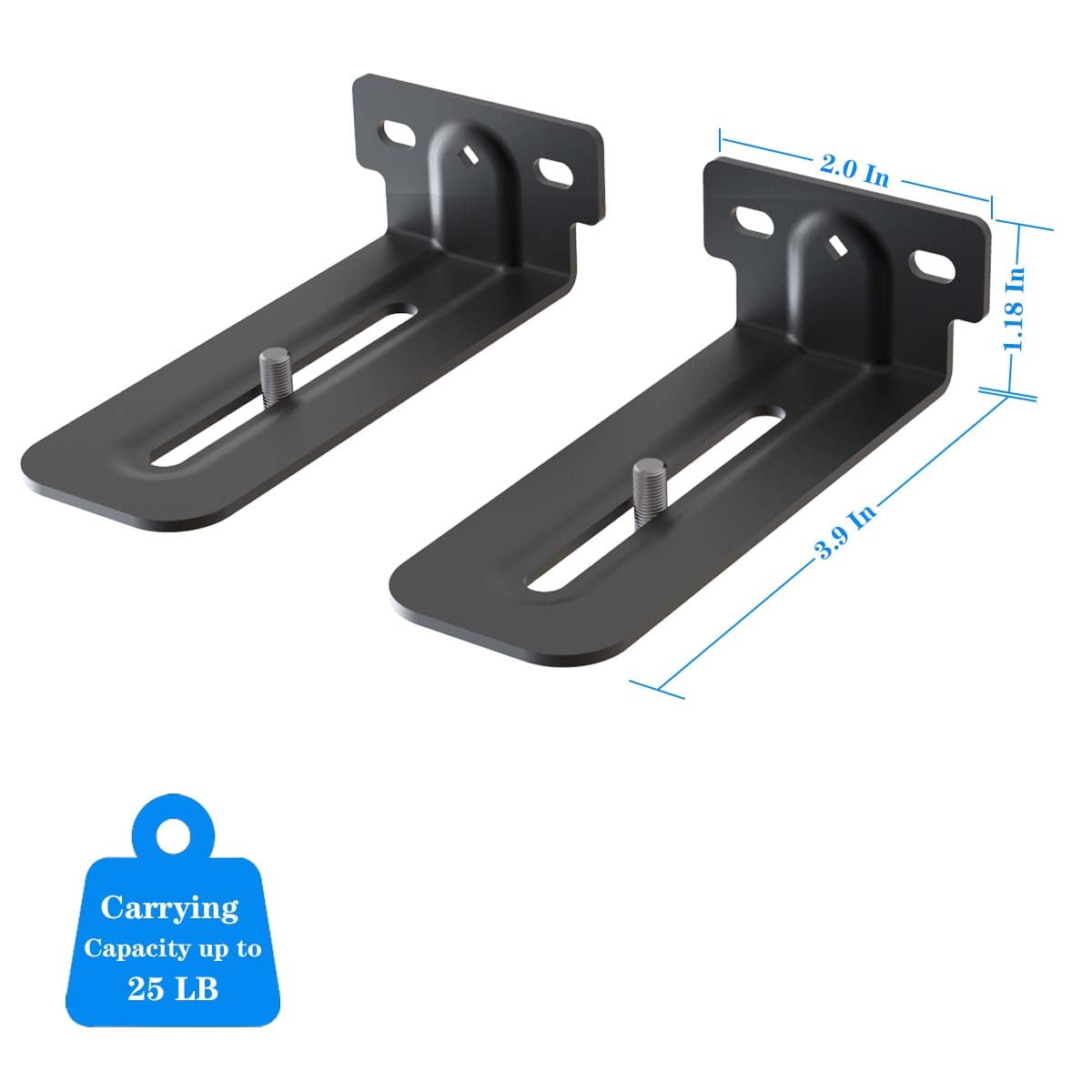Agandax Soundbar Wall Mount Bracket Universal Soundbar Mount Shelf Depth Adjustable for Bose, Samsung, Vizio, LG, Dolby Atmos Soundbars (Black: V01)