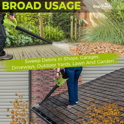 Cordless Leaf Blower - SnapFresh 150 MPH Leaf Blower with Battery & Charger, 2 Section Tubes, Free Control Speed,Lightweight, Electric Leaf Blower for Blowing Leaves, Lawn Care, Dust & Other Debris
