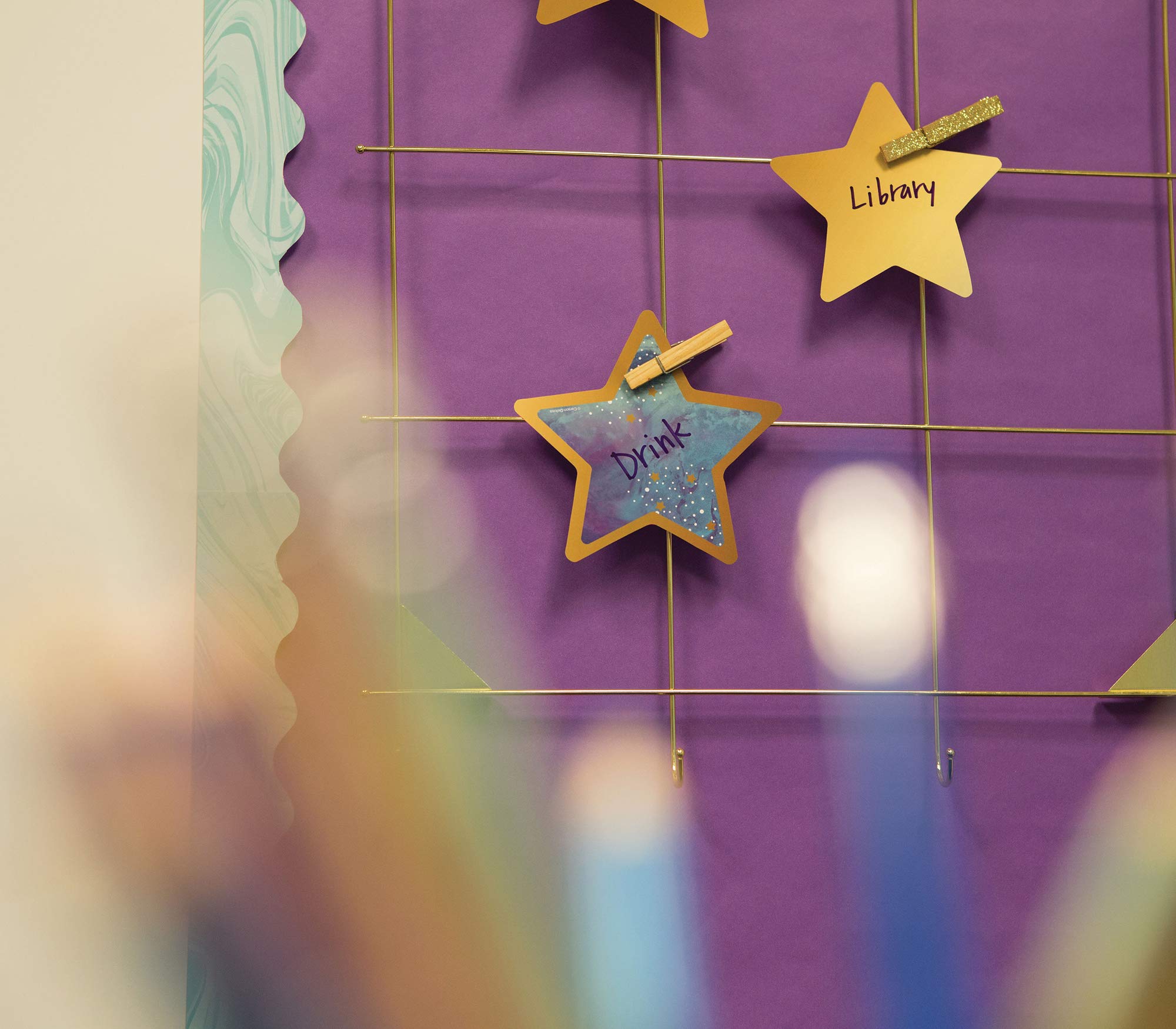 Carson Dellosa Galaxy Stars Cutouts, 36 Marble & Gold Star Cutouts for Bulletin Board and Classroom Décor, Galaxy Décor Classroom Cut-outs, Space Décor Cutouts for Classroom Bulletin Board Decorations