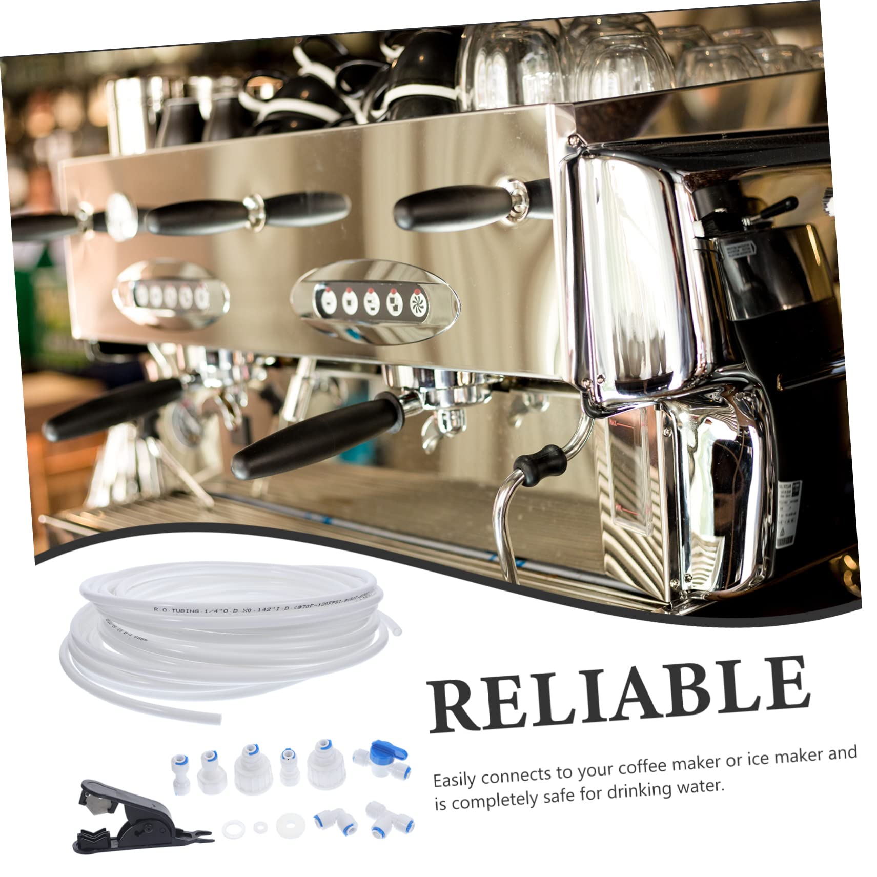 Angoily 1 Set Ice Machine Accessories Refrigerator Water Supply Kit Water Connection Kit 1/4 Tubing Water Line Splitter Fridge Water Line Kit Fittings Ao Cooler White Hose Water