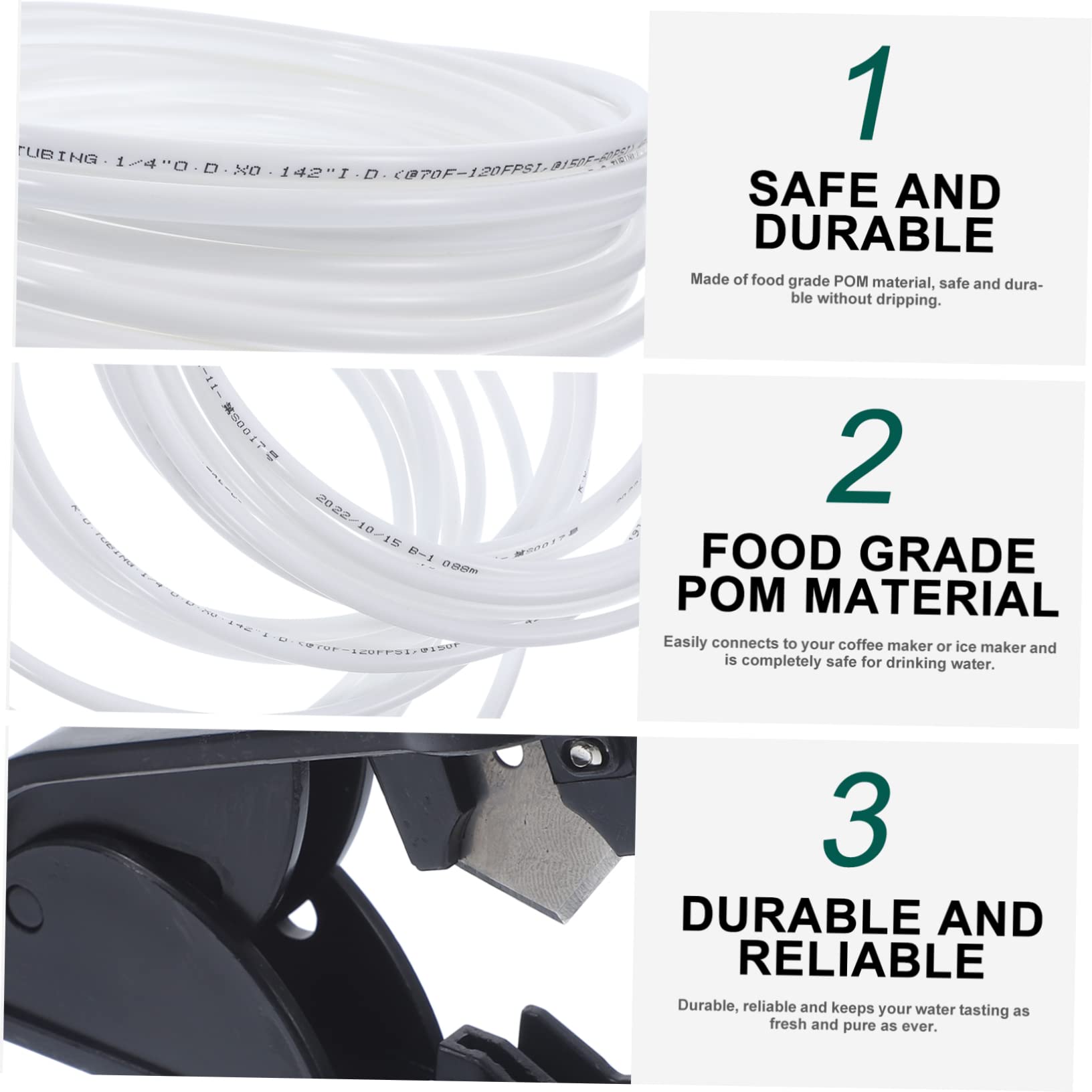 Angoily 1 Set Ice Machine Accessories Refrigerator Water Supply Kit Water Connection Kit 1/4 Tubing Water Line Splitter Fridge Water Line Kit Fittings Ao Cooler White Hose Water