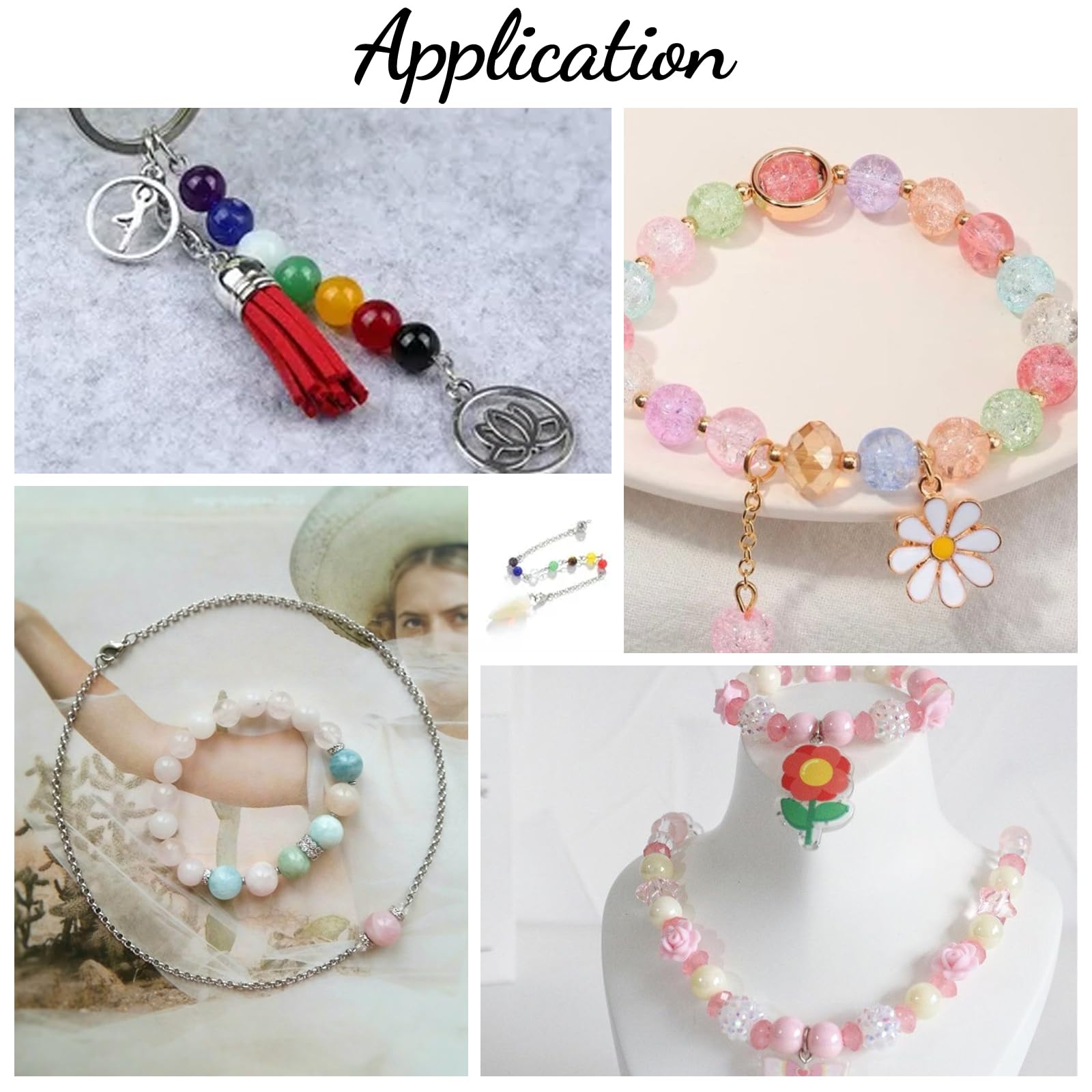 Natonhi 1400pcs 30 Color Glass Beads for Jewelry Making, 8mm Round Crystal Glass Bracelets Making Kit Suitable for Beginner Bracelet Making