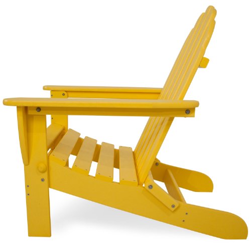 POLYWOOD AD5030LE Classic Folding Adirondack Chair, Lemon
