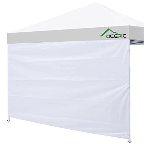 ACEPIC Instant Canopy Tent SideWalls for 10x10 FT Pop Up Canopy, 210D Polyester Waterproof, White (1PCS Sidewall Only, Canopy Tent NOT Included)