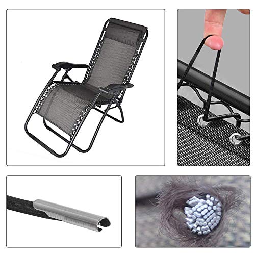 Gizhome Universal Replacement Cords for Zero Gravity Chair(8 Cords), Replacement Laces for Zero Gravity Chairs, Zero Gravity Recliner Repair Tool for Lounge Chair, Bungee Chair Cord - Black